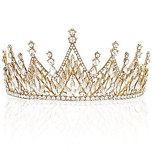 Ondder Gold Crowns and Tiaras for Women Birthday Princess Queen Crown for Girls Rhinestone Wedding Bridal Crown Crystal Quinceanera Crown Bride Tiara Headbands for Party Prom Pageant Costume Halloween