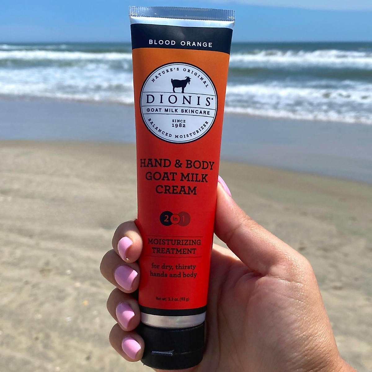 Dionis Goat Milk Skincare 3.3oz Blood Orange Hand & Body Cream - Travel Size Hand Lotion For Hydrating & Moisturizing Dry Skin - Cruelty Free Cream Made In The USA - Paraben Free Formula