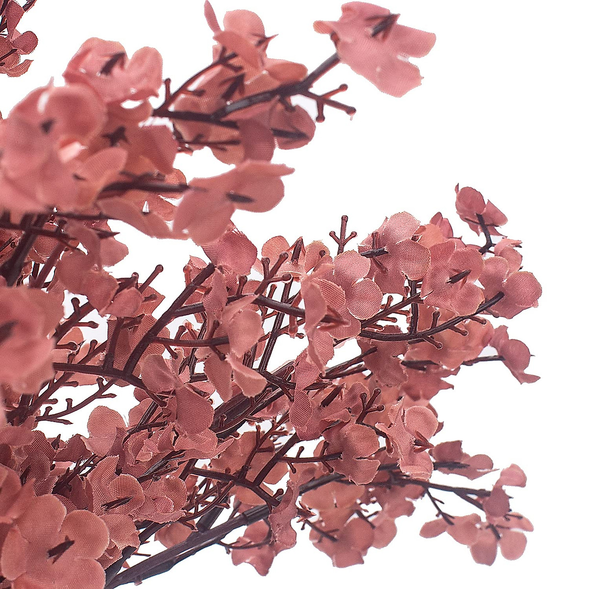 Hukidoy Babys Breath Fabric Cloth Artificial Flowers 6 Bundle European Fake Silk Plants Decor Wedding Party Decoration Bouquets Real Touch DIY Home Garden (Fall Pink)