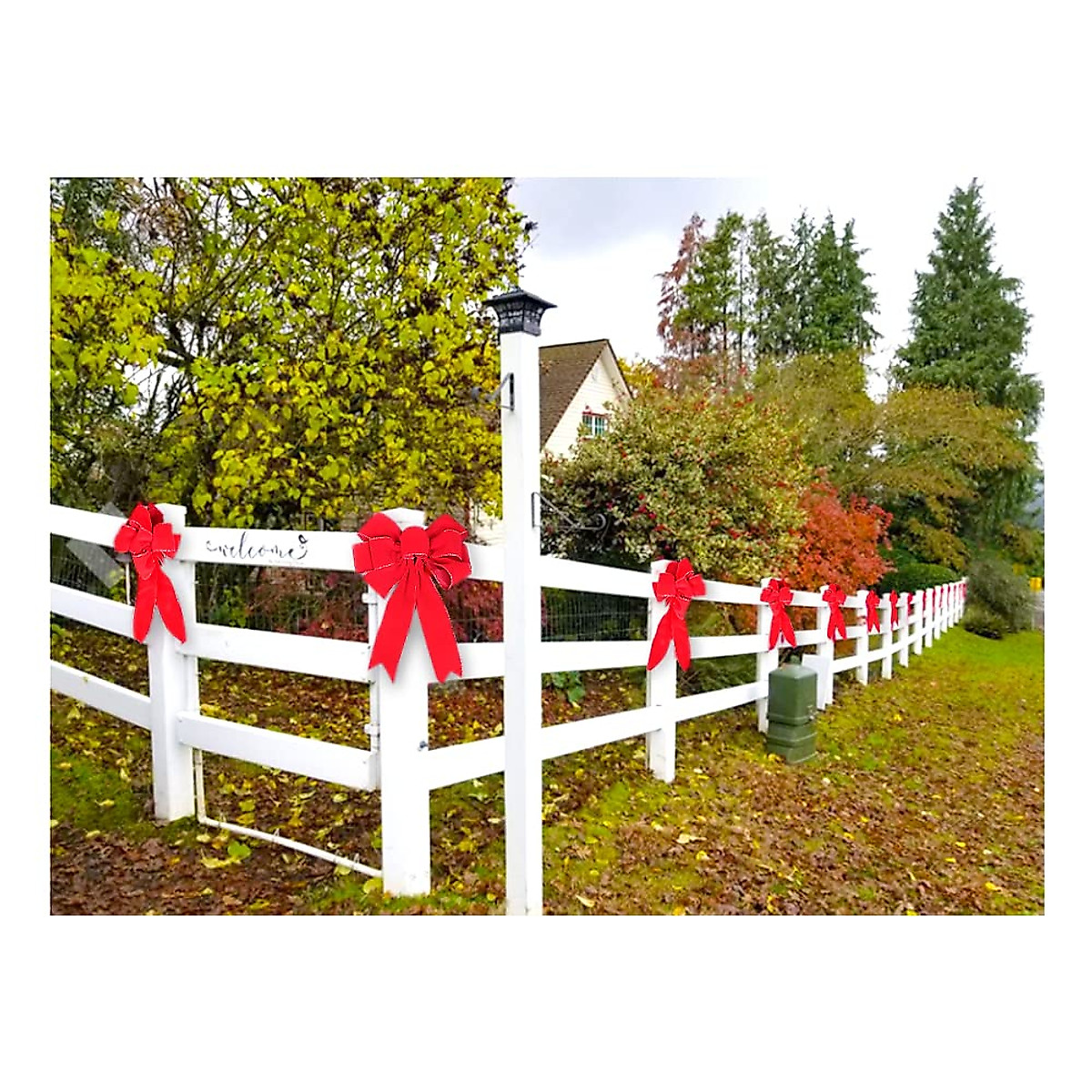 SIMISI RIBBON Red Bows Christmas Decorations Big Wired Velvet Bow with Gold Border for Wreaths Outdoor, Gift Wrapping, Tree Topper, Outside (12 * 14 inch)