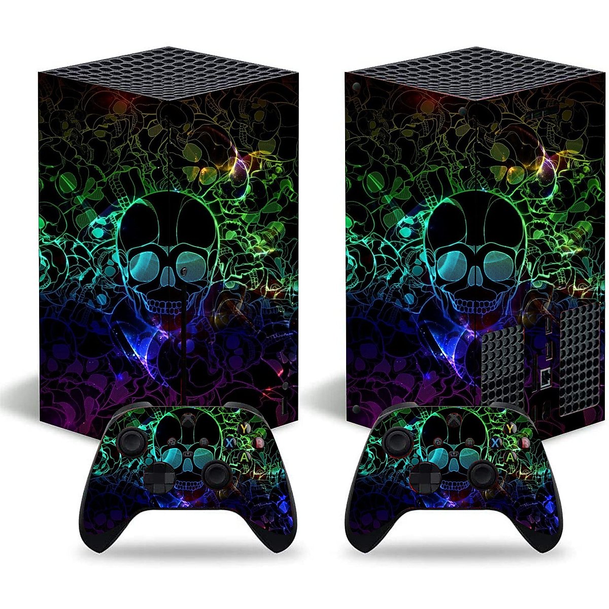 MODUCQY Skull X-Box Series X Skins Set，Cool Horror Stickers Protector Wrap Cover Protective Faceplate Full Set Compatible with X-Box Series X Console and Controller Skins