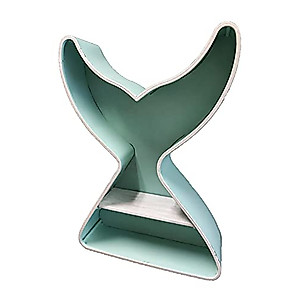 DRH - Metal Whale Tail Shelf - Nautical Standing Shelf Decor - Coastal Beach Themed Ornaments - Miniature Whale Tail Model Home Décor - Wall Hanging Shelf - Size: 17.3" x 5.2" x 24.3"