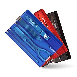 Swiss Eagle Survival Card Knife 10-in-1 Lite Pocket Tool Kit, 3-pack