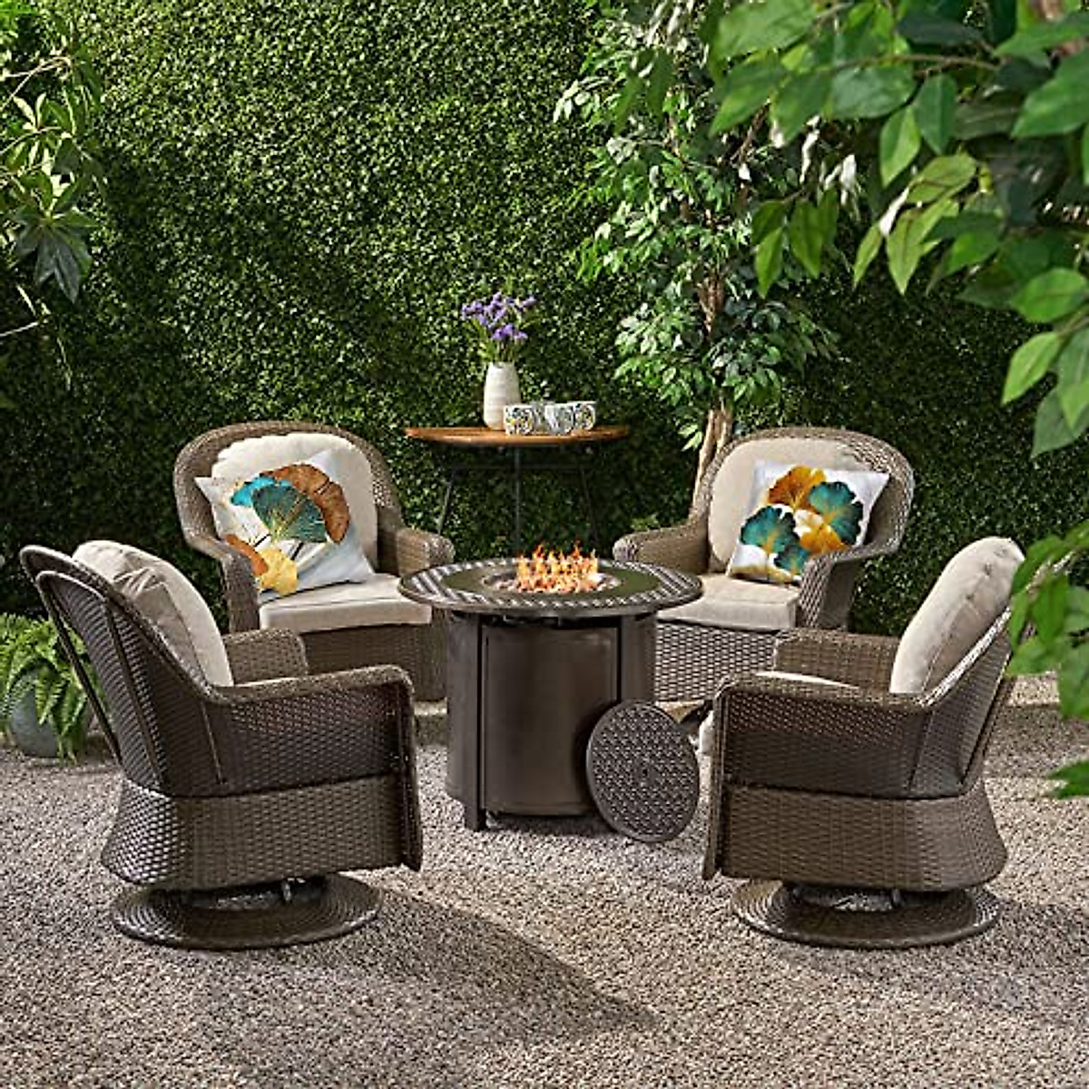 Throw Pillow Cover Farhouse Plant Leaves - 18 x 18 Inch Gold Ginkgo Leaf Pillow Cushion Cover - Set of 2 Square Marble Pillow Cushion Case, Great for Sofa, Bedroom, Chair, Yard, Outdoor Decor