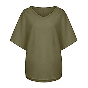 Women's Plus Size T Shirt Solid O-Neck Short Sleeves Loose T-Shirt Casual Summer Blouse Tops Gray