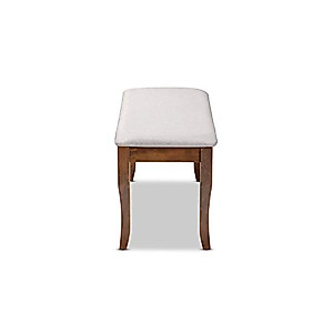 Baxton Studio Cornelie Modern and Contemporary Transitional Grey Fabric Upholstered and Walnut Brown Finished Wood Dining Bench