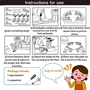 Washing machine stand with 4 Feet and 4x2 wheels, mini fridge stand, Adjustable appliance rollers stand for Washing Machine mover and refrigerator wheels