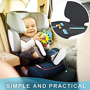 Car Seat Protector for Baby Child Car Seats, Shynerk Auto Seat Cover Mat for Under Carseat to Protect Automotive Vehicle Leather and Cloth Upholstery - Waterproof and Dirt Resistant - for SUV, Sedan