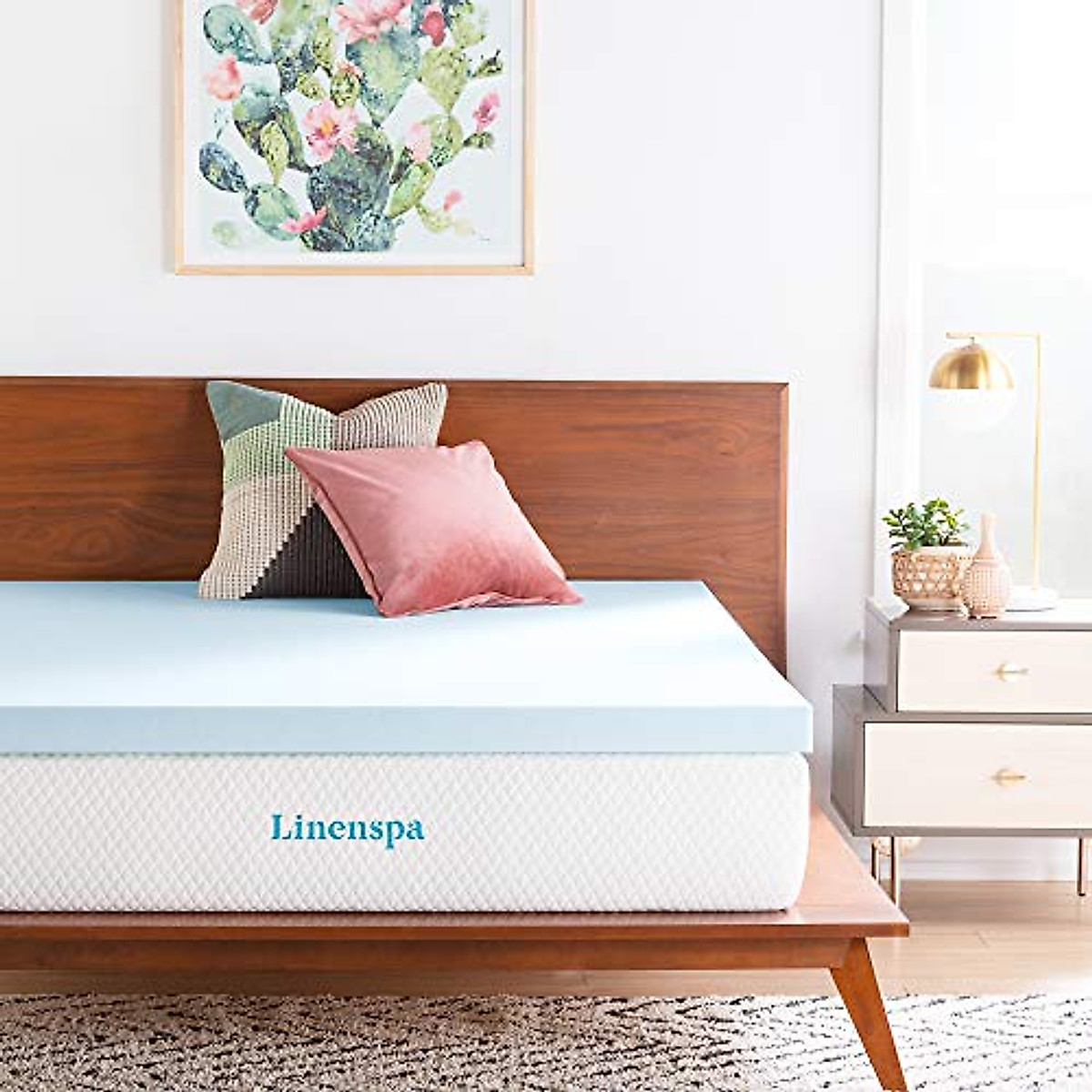 LINENSPA 3 Inch Gel Infused Memory Foam Twin Mattress Topper & 2 Pack Shredded Memory Foam Pillows - Moldable, Fluffable, Customizable - Universally Comfortable - Standard