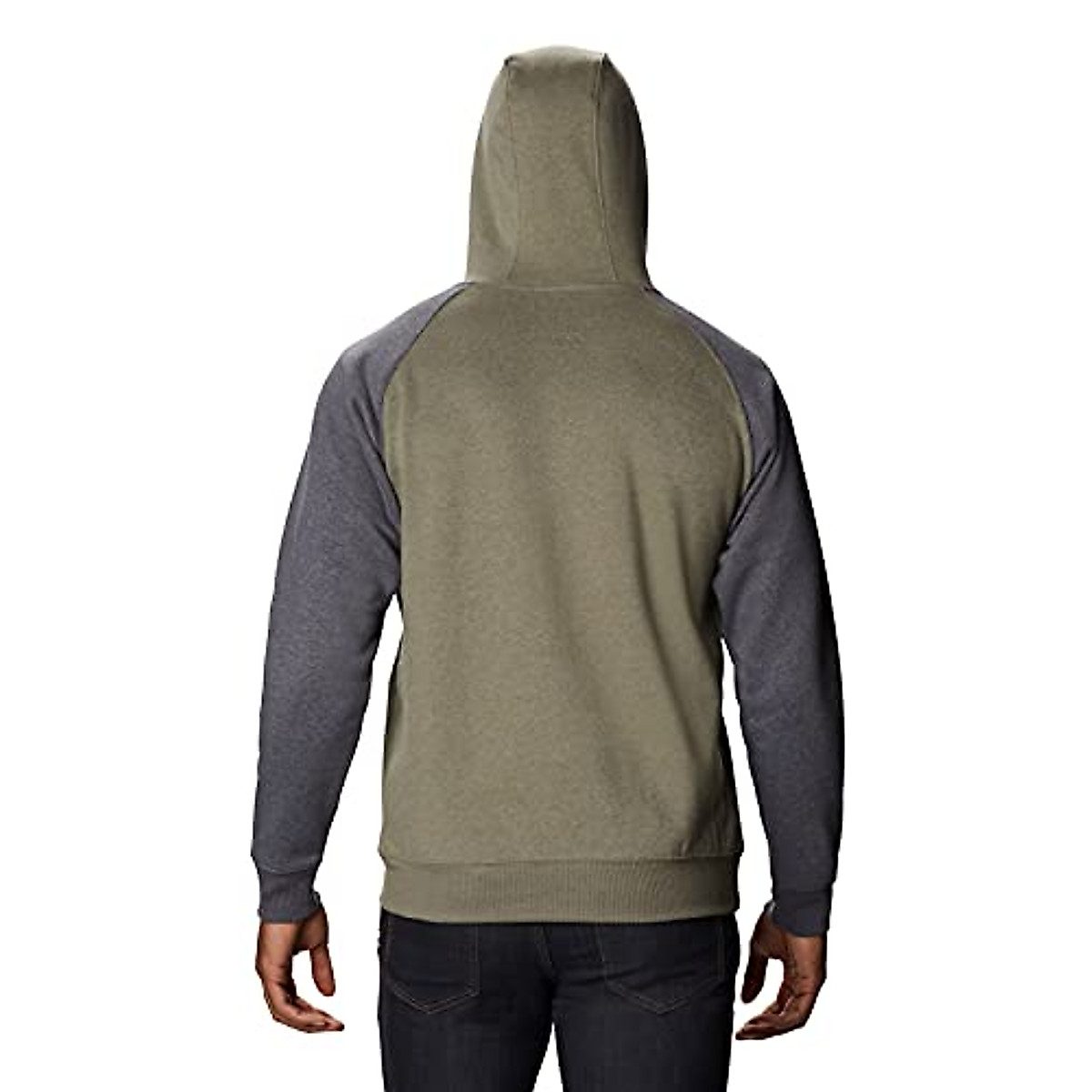 Columbia Men's Hart Mountain II Hoodie, Stone Green Heather/Shark Heather, Large