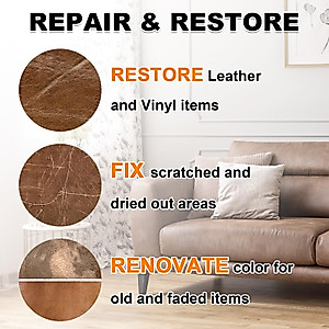 Leather Recoloring Balm with Mink Oil Leather Conditioner, Leather Repair Kit for Couches, Dark Gray Leather Dye for Furniture, Car Seat, Sofa, Shoes, Vinyl