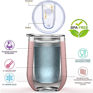 COFOZA Inspiration 1953 70th Birthday Gifts for Woman Man Mom Dad Grandmom Aunt Uncle 12 Ounce Double Wall Insulted Rose Gold Stainless Steel Wine Tumbler 70 Years Birthday Present