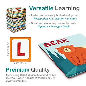 Urban Kiddy Early Learning Bundle | Baby's My First Family Album, Soft Alphabet Flash Cards, Photo Cloth Book and Animal Cloth Cards Gift Set for Infants Toddler & Kids