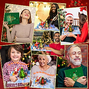 FITMITE Christmas Cards, MUSIC & LIGHTS & BLOWABLE Pop-up 3D Merry Christmas Card Christmas Gifts for Women Men Kids Mom Dad, Christmas Greeting Card with Envelopes