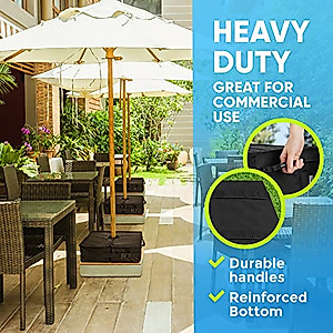Rhino Square Umbrella Base Weight, 18" ~ Fits Any Offset, Cantilever & Any Outdoor Patio Umbrella Stand ~ Easy Set up (Side-Slot Opening)