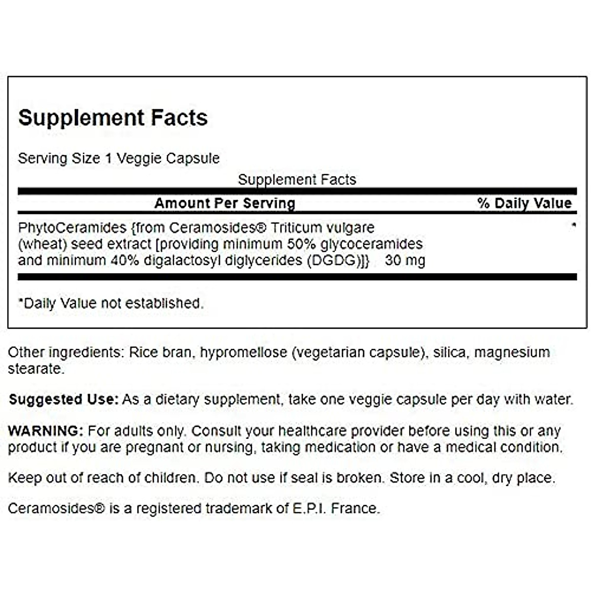 Swanson Advanced Phytoceramides 30 Milligrams 30 Veg Capsules (2 Pack)