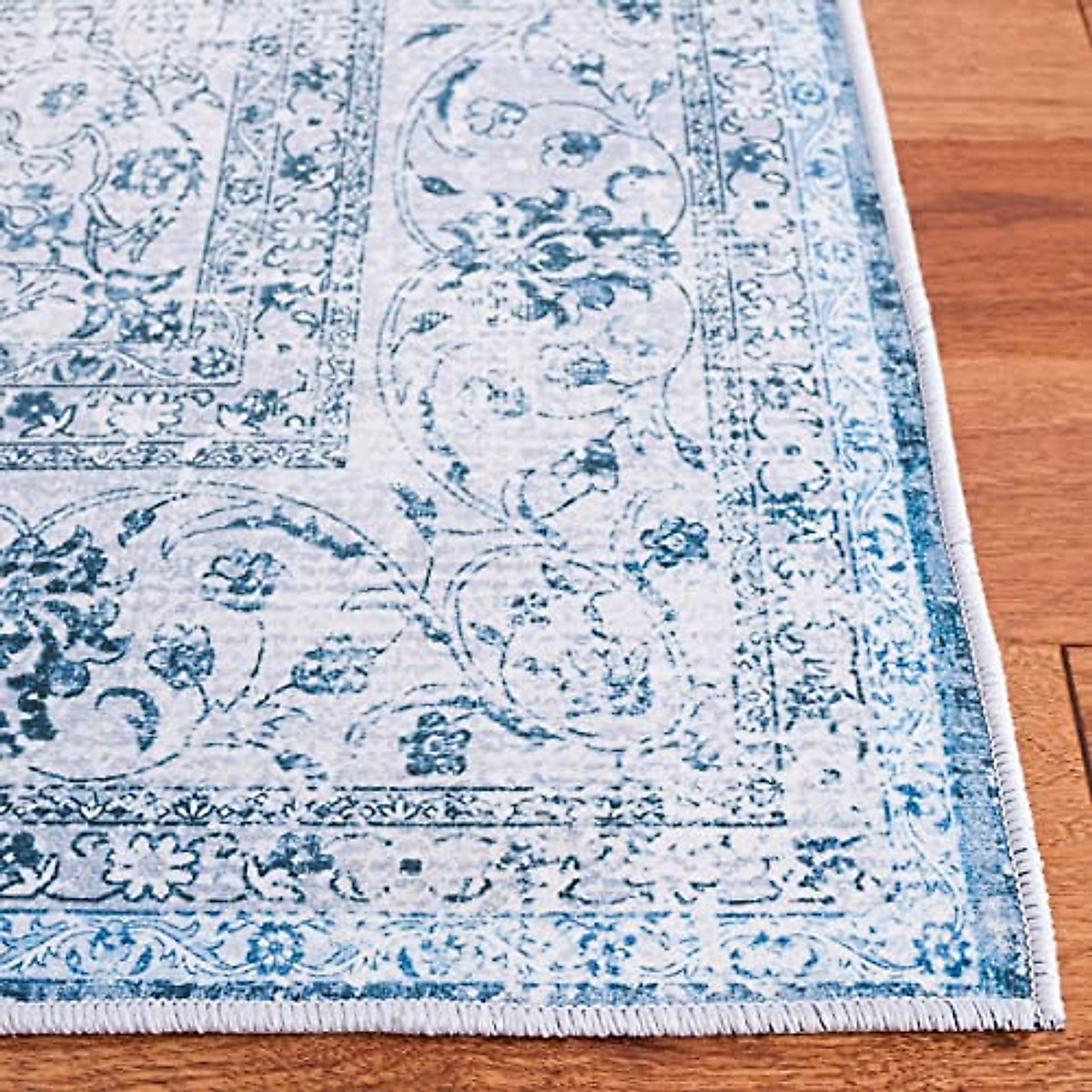 SAFAVIEH Tucson Collection Area Rug - 8' x 10', Green & Grey, Persian Design, Non-Shedding Machine Washable & Slip Resistant Ideal for High Traffic Areas in Living Room, Bedroom (TSN190Y)