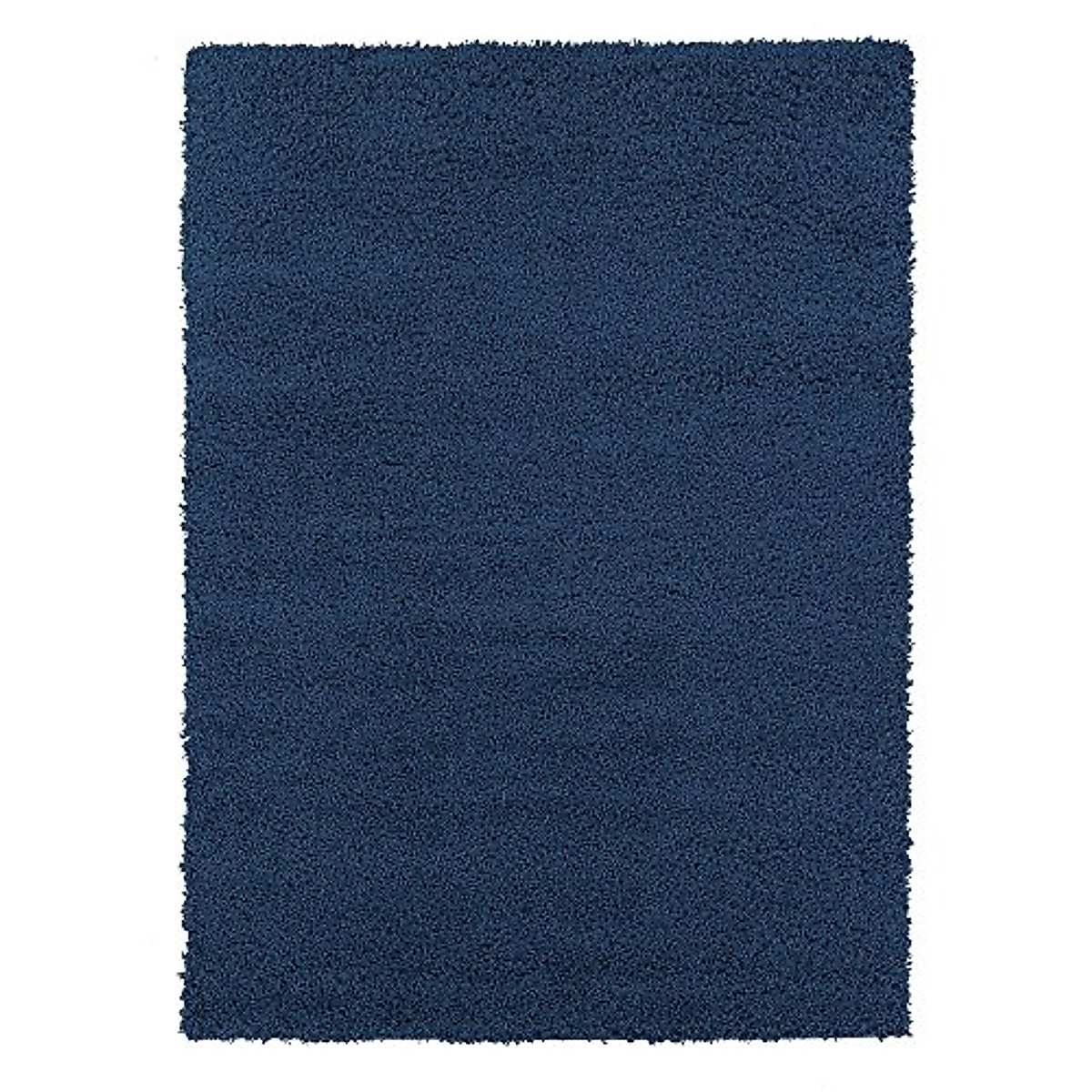 Sweethome Stores Cozy Collection Plush Luxurious Solid Navy Solid Design (5' X 7') Shag Living Room & Bedroom Area Rug