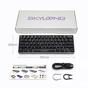 SKYLOONG GK61 SK61 60% Mechanical Keyboard 61 keys Portable Small Full Keys Programmable Gaming Keyboard Red Switch Hot Swappable RGB Mechanical Keyboard for PC Mac Laptop