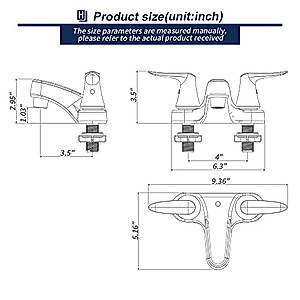 Bathroom Sink Faucet,4 Inch Centerset Faucet for Bathroom Sink,Bathroom Lavatory Faucet,Widespread Bathroom Faucet,4" lavatory faucet chrome,HOMELODY
