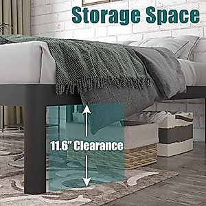 Yitong Angel King Bed Frame with Round Corner Edge Legs, 14 Inch High 3500 lbs Metal Platform Bed Frame King Size, No Box Spring Needed/Noise Free/Heavy Duty Steel Slat Support/Non-Slip