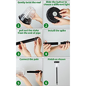 JSOT 200 Lumens Solar Pathway Lights,4 Pack Solar Outdoor Landscape Path Lights Waterproof,Bright Solar Driveway Lights,IP65 Long Last LED Solar Walkway Light for Garden,Lawn,Path.(Warm/White Light)