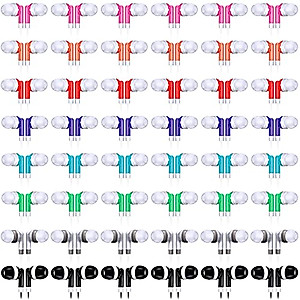 Konohan 160 Packs Bulk Earbuds with Wire Kids Earphones Classroom Headphones for Students Headphones Individually Bagged, 8 Colors Ear Buds Earphones Bulk Headphones for Classroom School Library