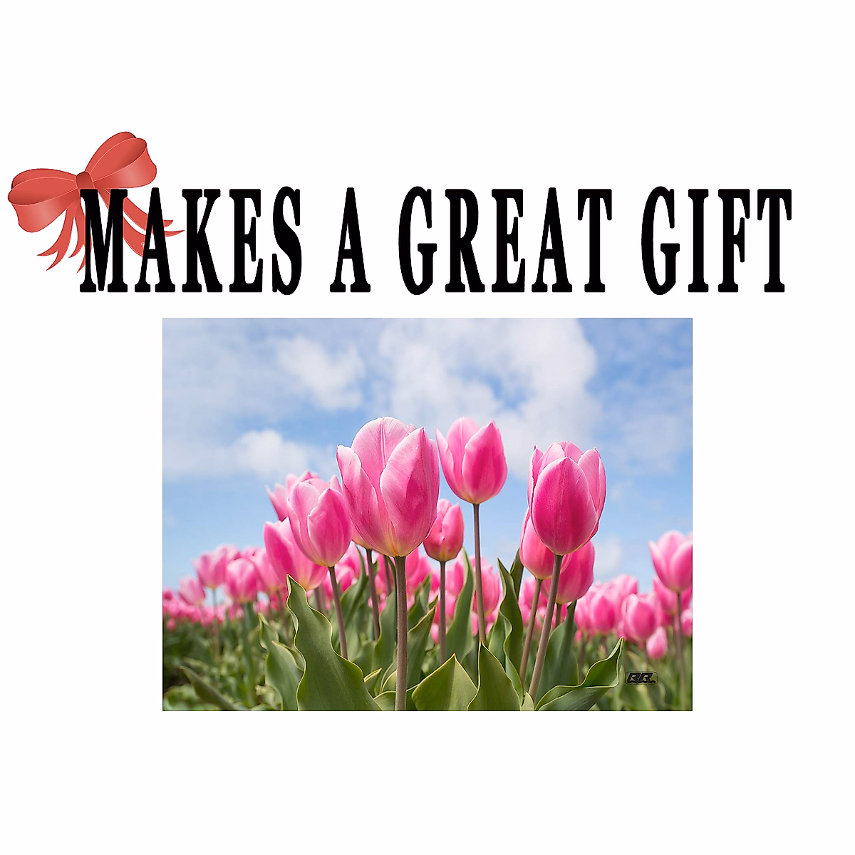 Flower Pink Tulips Floral Kitchen Glass Cutting Board Decorative Gift For Mom Daisies Design