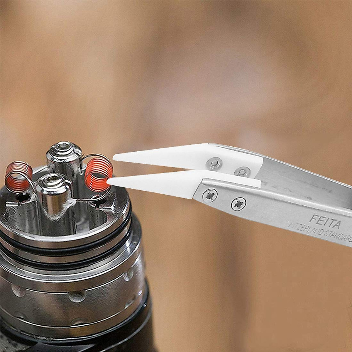 Ceramic Tweezer Set - FEITA Ceramic Precision Tweezers for Electronic Repair, DIY Hobbies - NO MORE BROKEN TIPS! (2-Pcs)