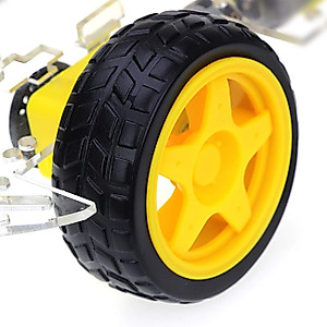 The perseids DIY Robot Smart Car Chassis Kit Educational Toy with Speed Encoder, 4 Wheels and Battery Box for Arduino/Microbit/Raspberry Pi (4 Wheels)