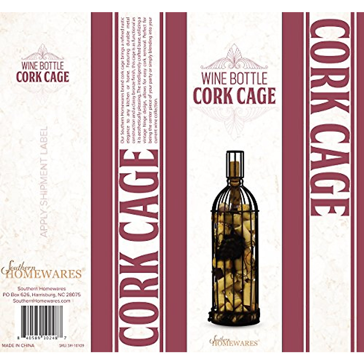 Southern Homewares Cork Corral Wine Bottle Grapevine Design