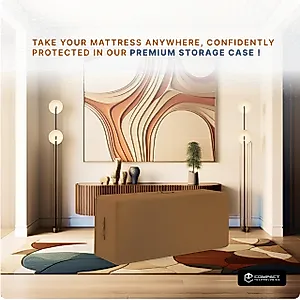 CT Compact Technologies Carry Case: Heavy-Duty Storage Case for Queen-Size Tri-Fold Mattress (brown, Queen)