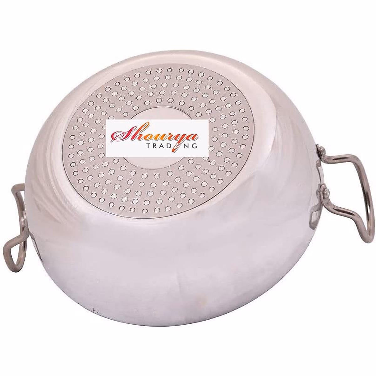 SLNDOKTG Aluminium Kadai,Size No-13,Big Kadai,Induction Base Kadai,Kadhai,Aluminium Kadai,Aluminum Indian Kadai,Frying Pan,Color-Silver