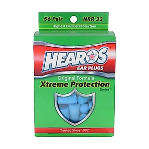HEAROS Xtreme Protection Series Ear Plugs, Blue, 56 Pair