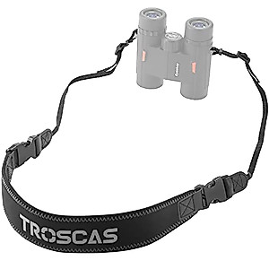 TROSCAS Super Comfort Neoprene Optic Straps | Loop Connectors | Field Repair Buckle | Lightweight | Adjustable Length Neck Straps for Binoculars Cameras (Type 2)