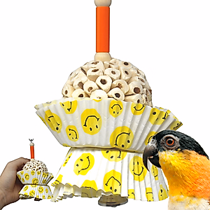 Bonka Bird Toys 1925S Smiley Cup Cake Foraging Parrot cage Cockatiel African Grey