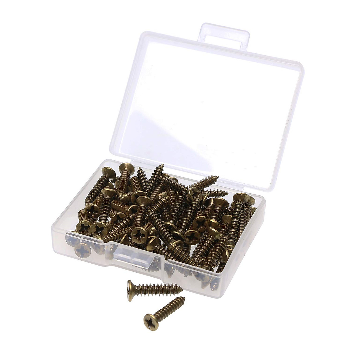 Mini Skater M3 ×16mm Bronze Cross Flat Head Tapping Wood Screws with Oxide and Wax Screws, 100PCS