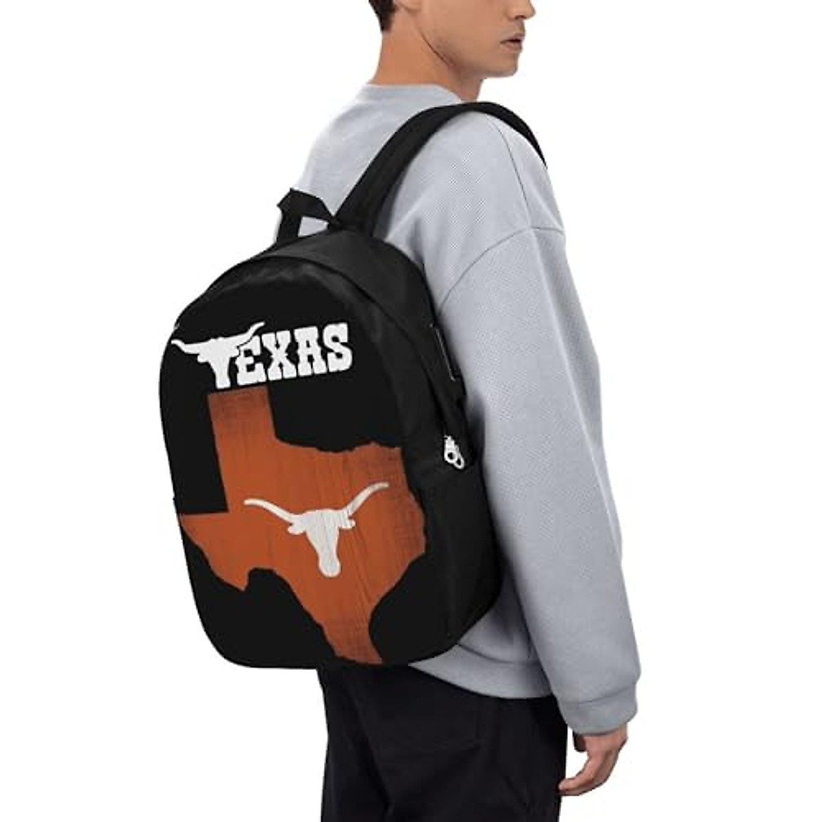 VNCXCNCN I Love TEXAS Laptop Backpack Classic Backpack Music Elements Travel Backpack Sports Backpack With USB port