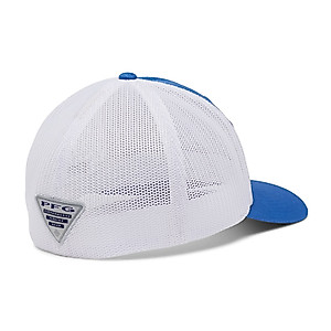 Columbia Unisex PFG Mesh Hooks Ball Cap, Vivid Blue/Silver, Large/X-Large