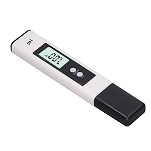 PH Tester, Quick Speed Automatic Recognition PH Detector White Backlit Display Resistance Precise Alloy Probe for Aquaculture