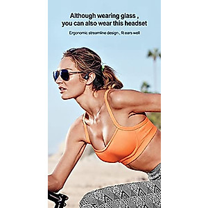 RISTARWH Wireless Bone Conduction Headphones, Open Ear Sports Bluetooth Headset with Mic, IPX5 Waterproof Earbuds Up to 8 Hours Playtime for Running Cycling Workouts (Blue)