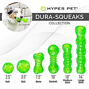 Hyper Pet DuraSqueak Dog Ball Dog Toys (Interactive Dog Toys that Float&Squeak) Squeaky Dog Toys&Dog Balls for Playing,Fetching&Retrieving-Great Alternative to Traditional Tennis Balls Green 2.5 Inch