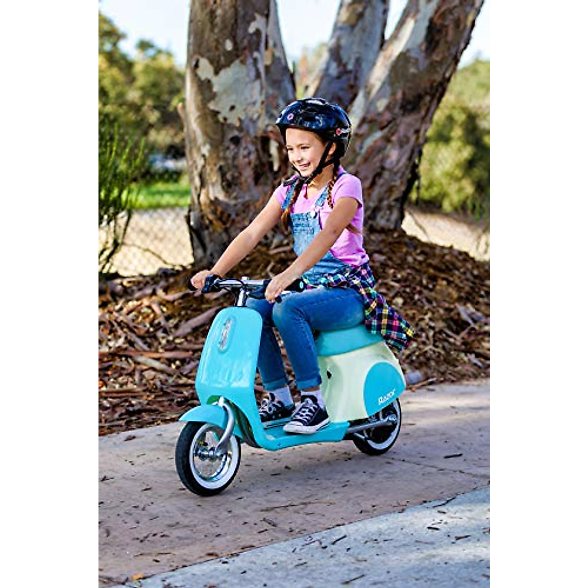 Razor Pocket Mod Petite - 12V Miniature Euro-Style Electric Scooter for Ages 7+, 100-watt Motor, Up to 40 min Ride Time, For Riders up to 110 lbs, Blue