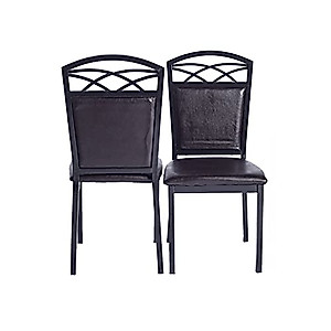Better Home Products Palm Set of 4 Stackable Metal Dining Chairs in Black