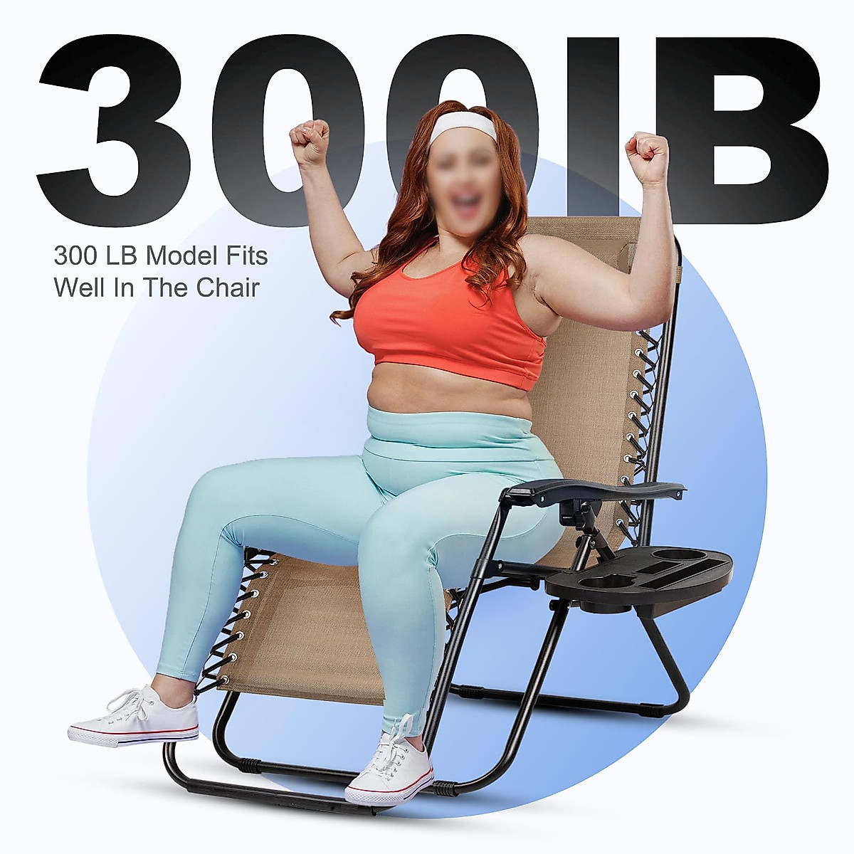 Nazhura Set of 2 Relaxing Recliners Patio Chairs Adjustable Steel Mesh Zero Gravity Lounge Chair Beach Chairs with Pillow and Cup Holder Khaki (Kahki)