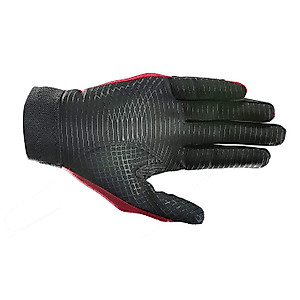 HEAD Leather Racquetball Glove - Web Extra Grip Breathable Glove for Right & Left Hand,Black / Red,Large