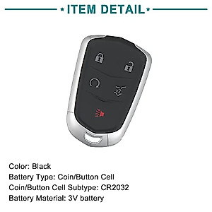 ACROPIX 5 Button Keyless Entry Remote Fit for Cadillac XT5 - Pack of 1 Black