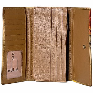 Anna by Anuschka womens Leather 1860 Wallet, trifold, Floral Paradise Tan, 4 x 7.5 US