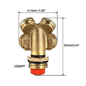 uxcell Misting Spray Nozzle, 1/2BSPF Brass 4 Holes Garden Sprinklers Irrigation Connector Fitting, 2 Pcs (with Adapter and Filter Mesh)