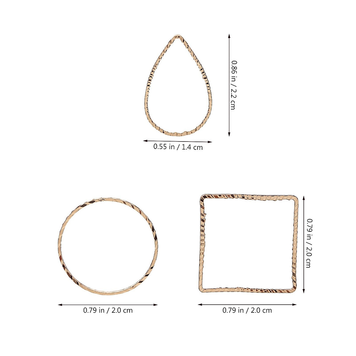 VILLCASE 30pcs Geometric Figure Earring Hoops Earrings Findings Craft Earring Making Accessories